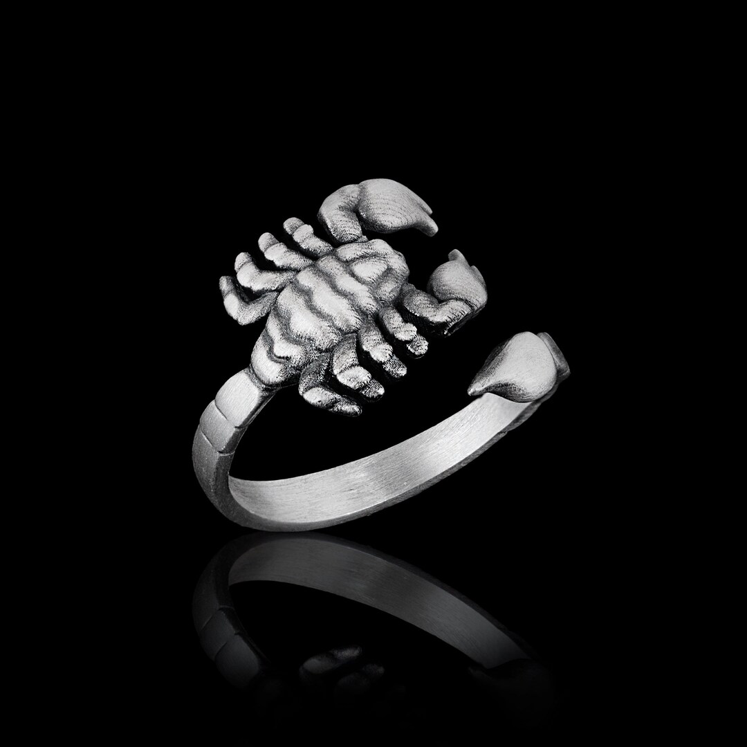 925K Sterling Silver Scorpion Ring, Gothic Animal Ring, Scorpion Biker ...