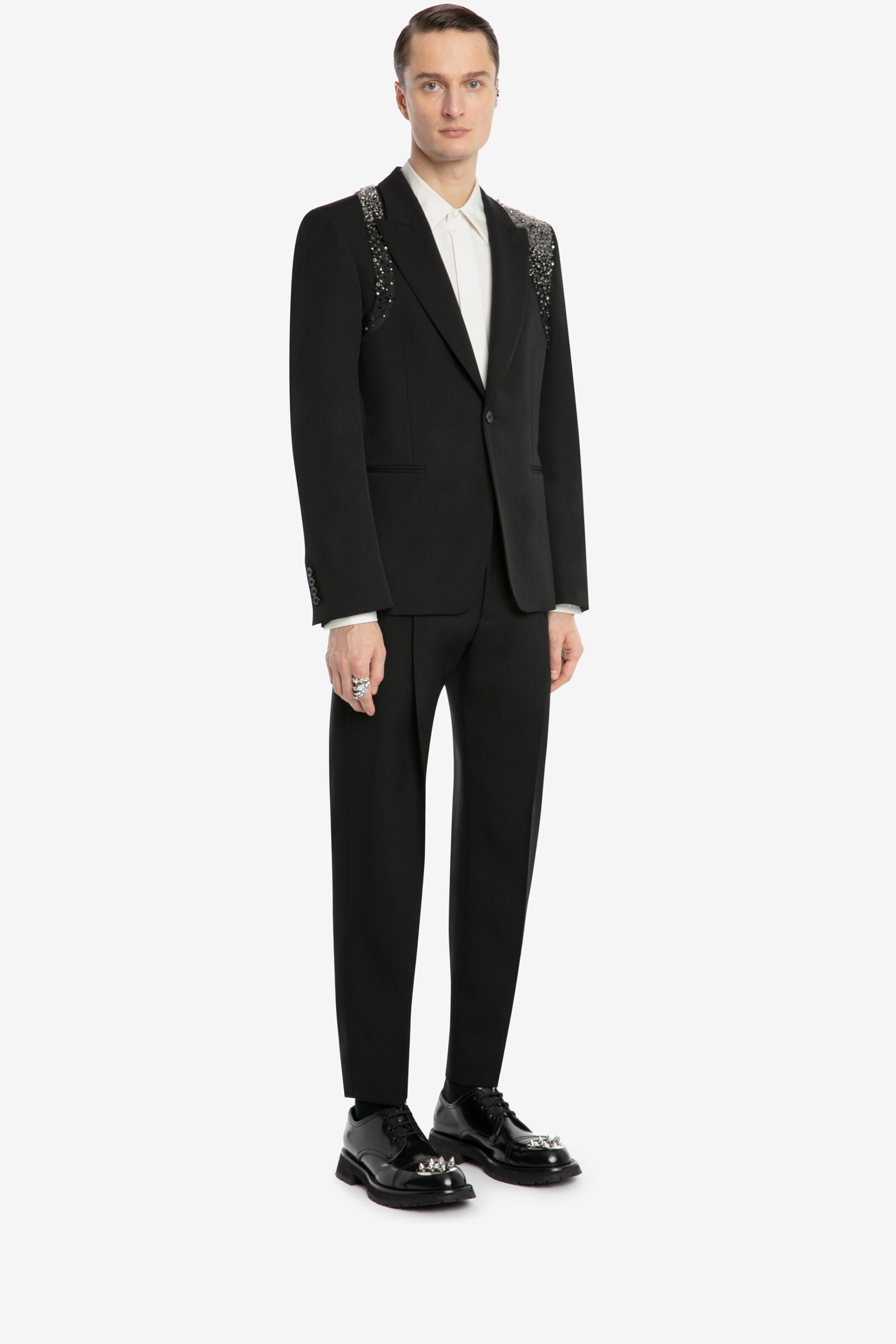 Men's Embellished Harness Jacket Black Suit Blazer - Etsy