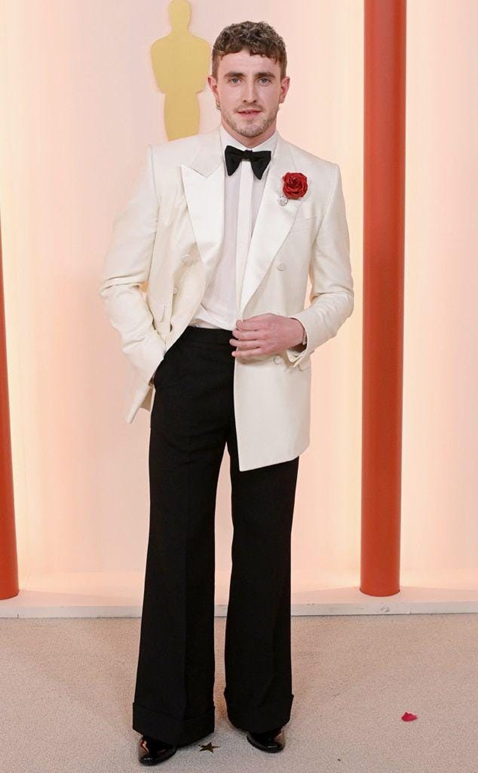 Men's Cream Tuxedo Wedding Suit Jacket | Groom's Formal Wear With Black ...
