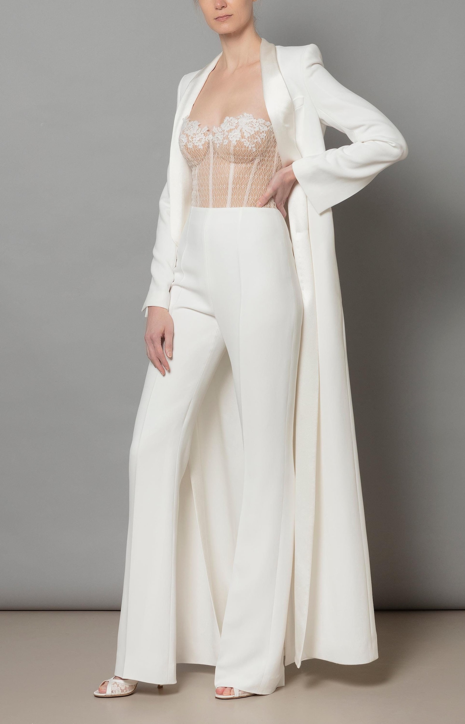 White Bridal Pantsuit: Women's High-waisted Modern Wedding Outfit - Etsy