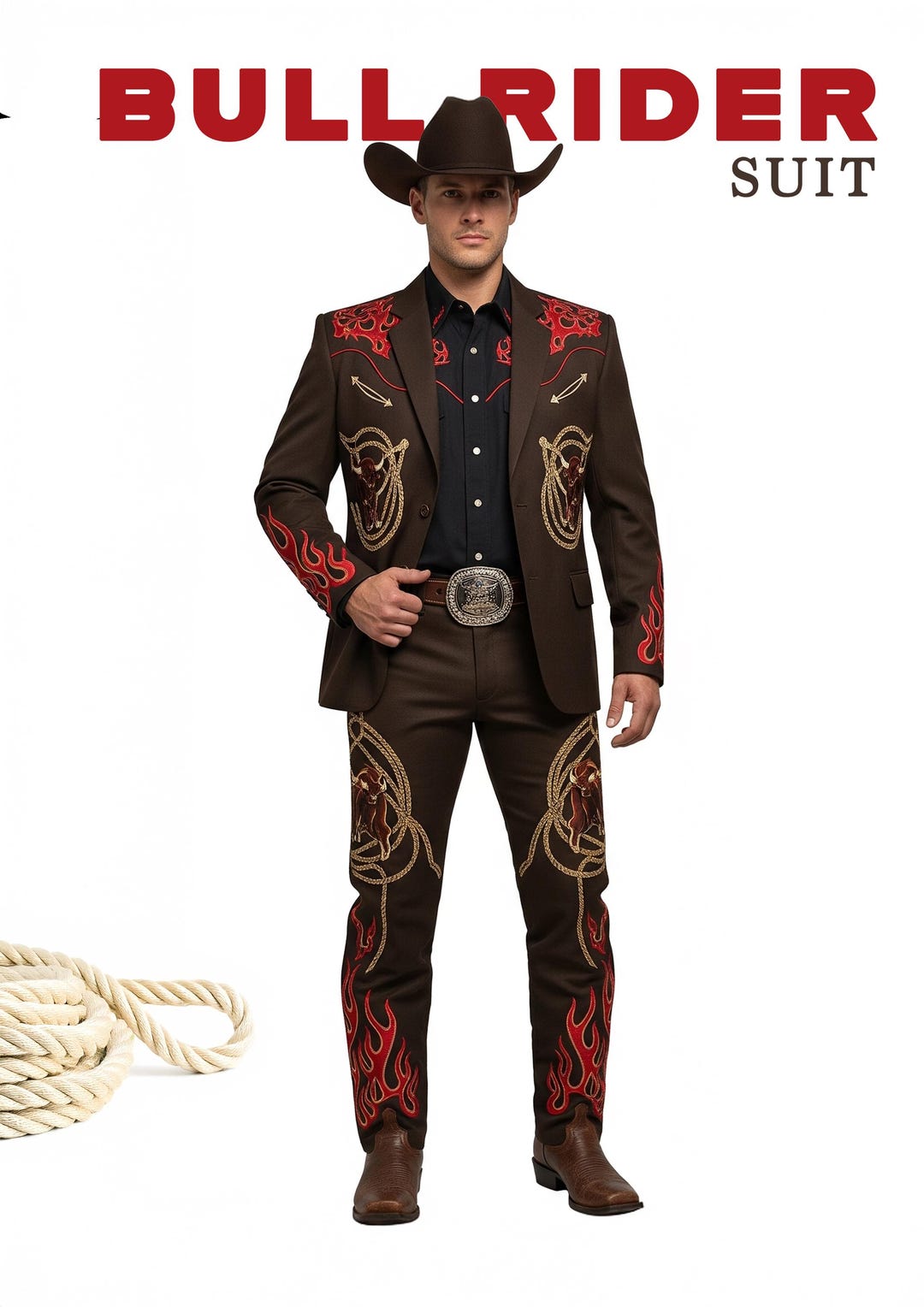 Embroidered Bull Rider Cowboy Suit: Western Rodeo Blazer & Pants Set - Etsy
