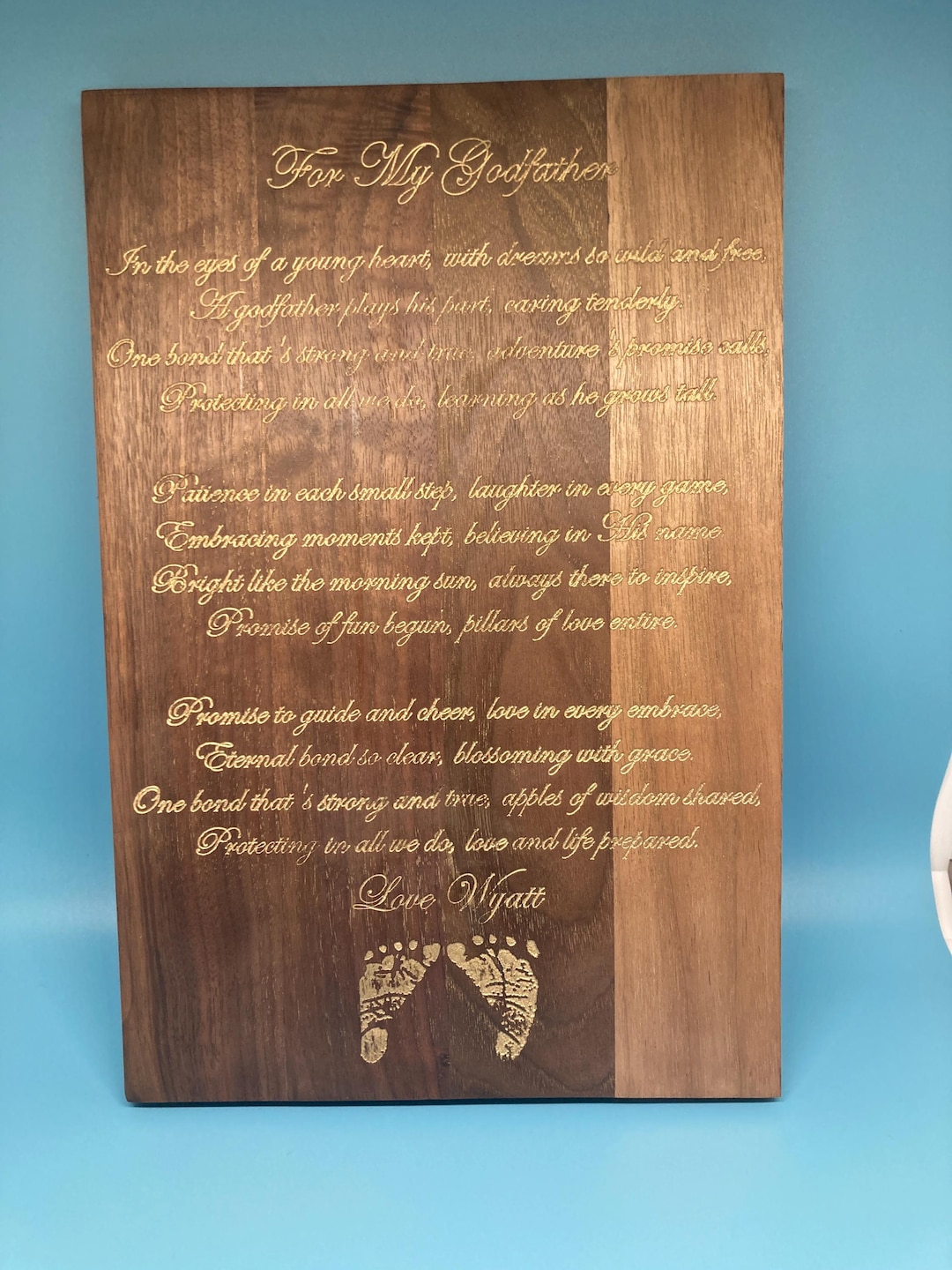 Personalized Poem Engraved Walnut Wood Plaque Gift - Etsy