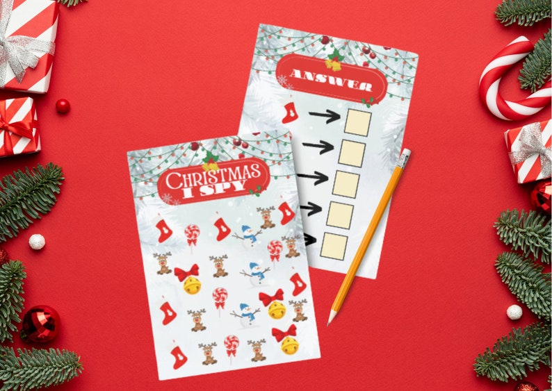Christmas I Spy Printable , Printable Activities, Party Games , Instant ...