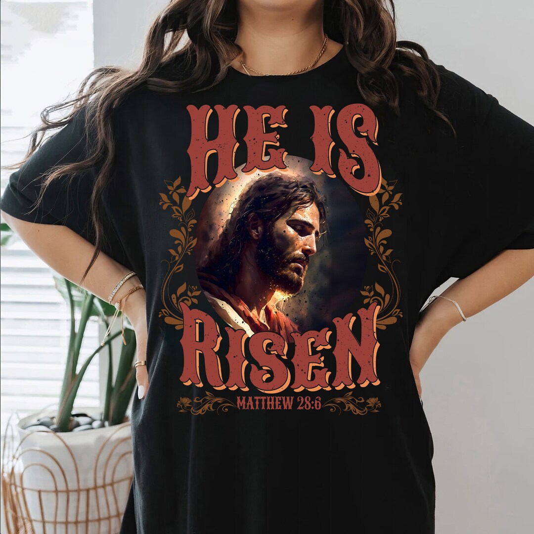 He is Risen Tee, Bible Easter Shirt, Cross Shirt, Christian Shirt ...