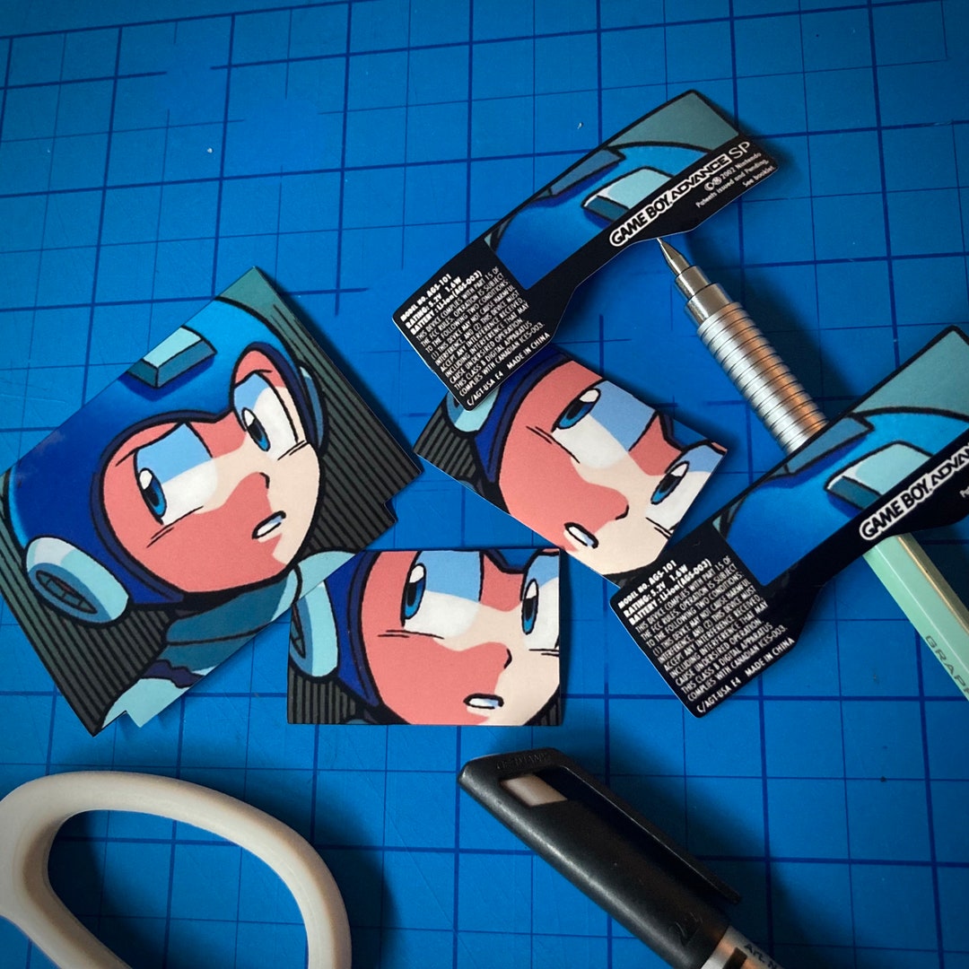 Custom Gameboy Advance Shell Label Set Megaman 3 Piece - Etsy