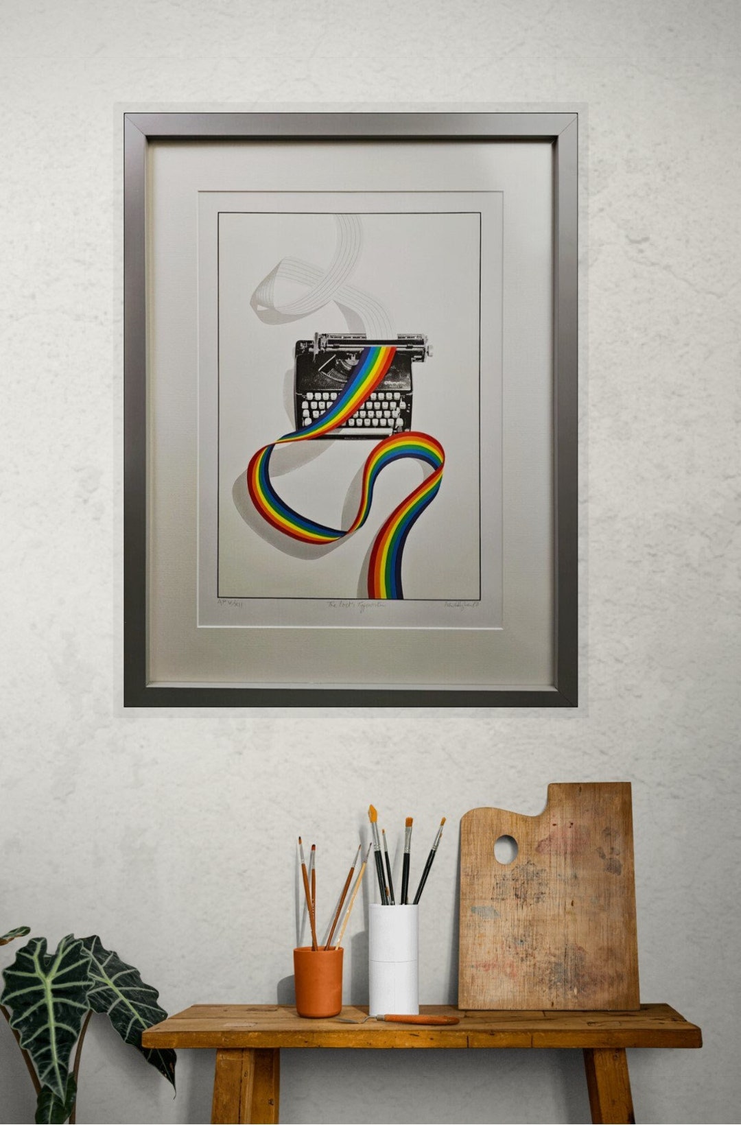 Original Pencil-signed Screenprint by Patrick Hughes Titled "poets ...