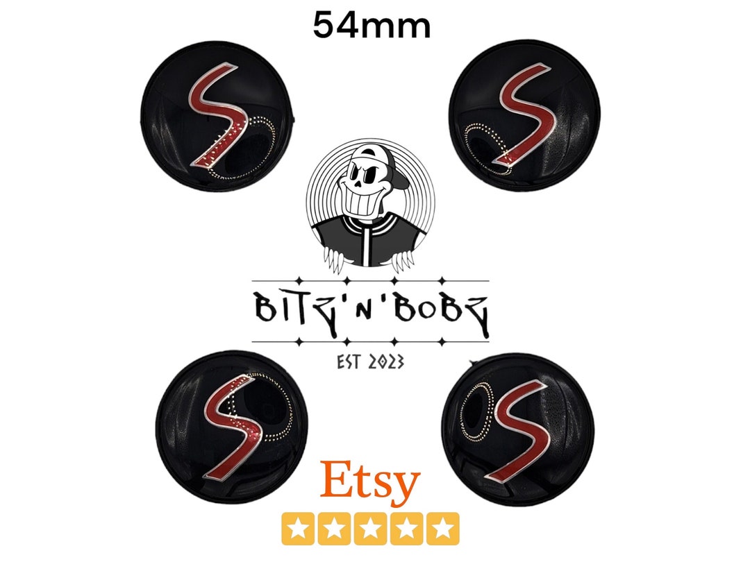 4 X Mini Cooper S Wheel Centre Hub Caps R56 Black, Red & Chrome 54mm - Etsy