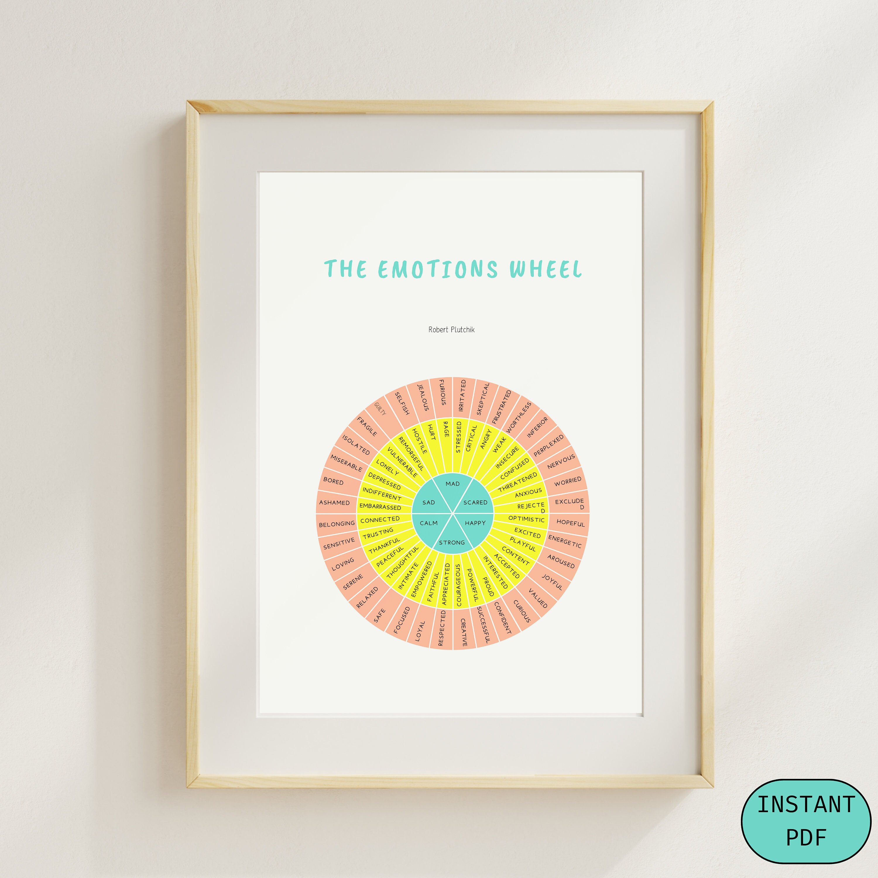 Feelings / Emotions Wheel Kids Poster - Digital PDF Download ...