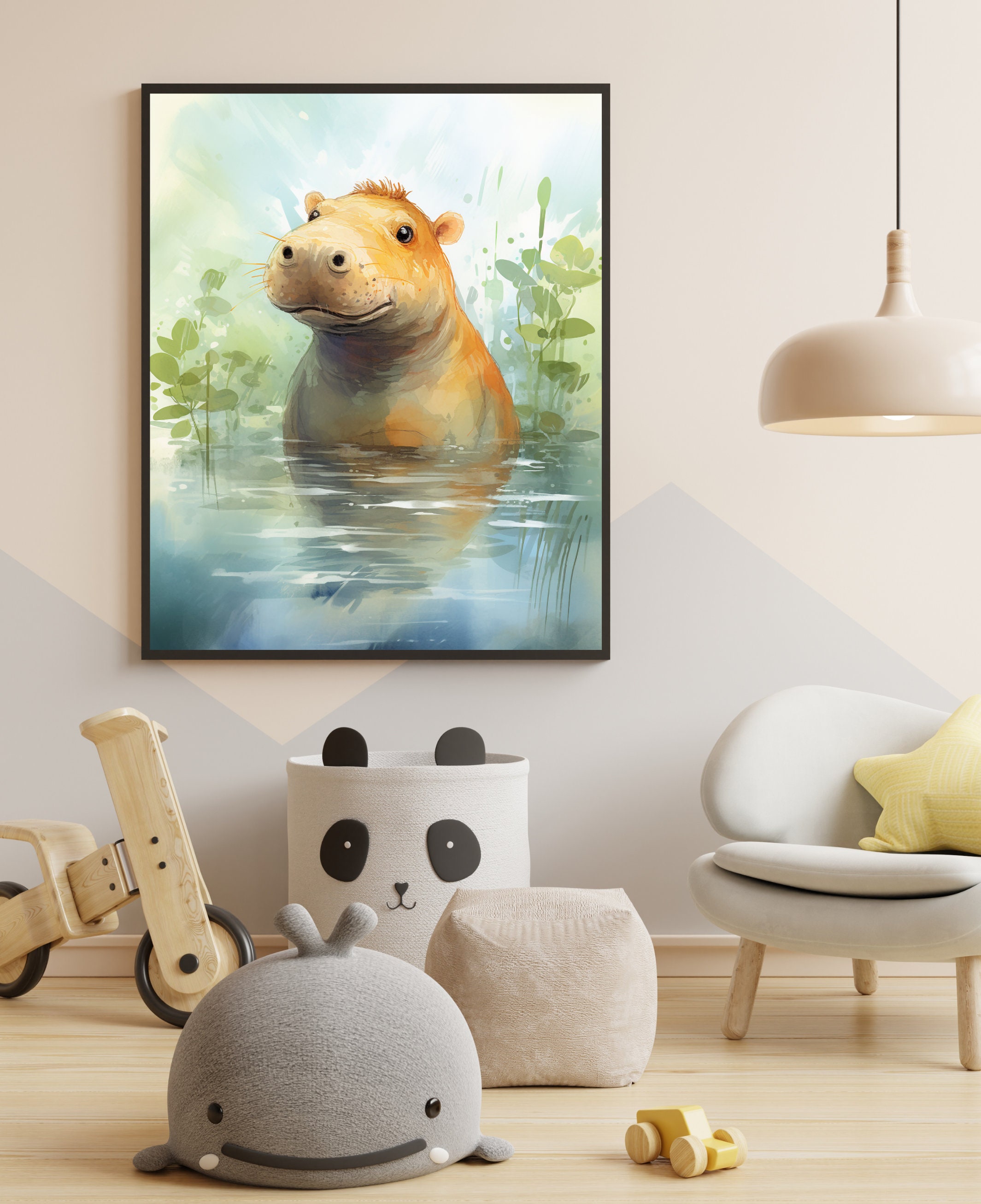 Manatee Poster, Nursery Decor, Watercolor Animals, Baby Shower Gift ...