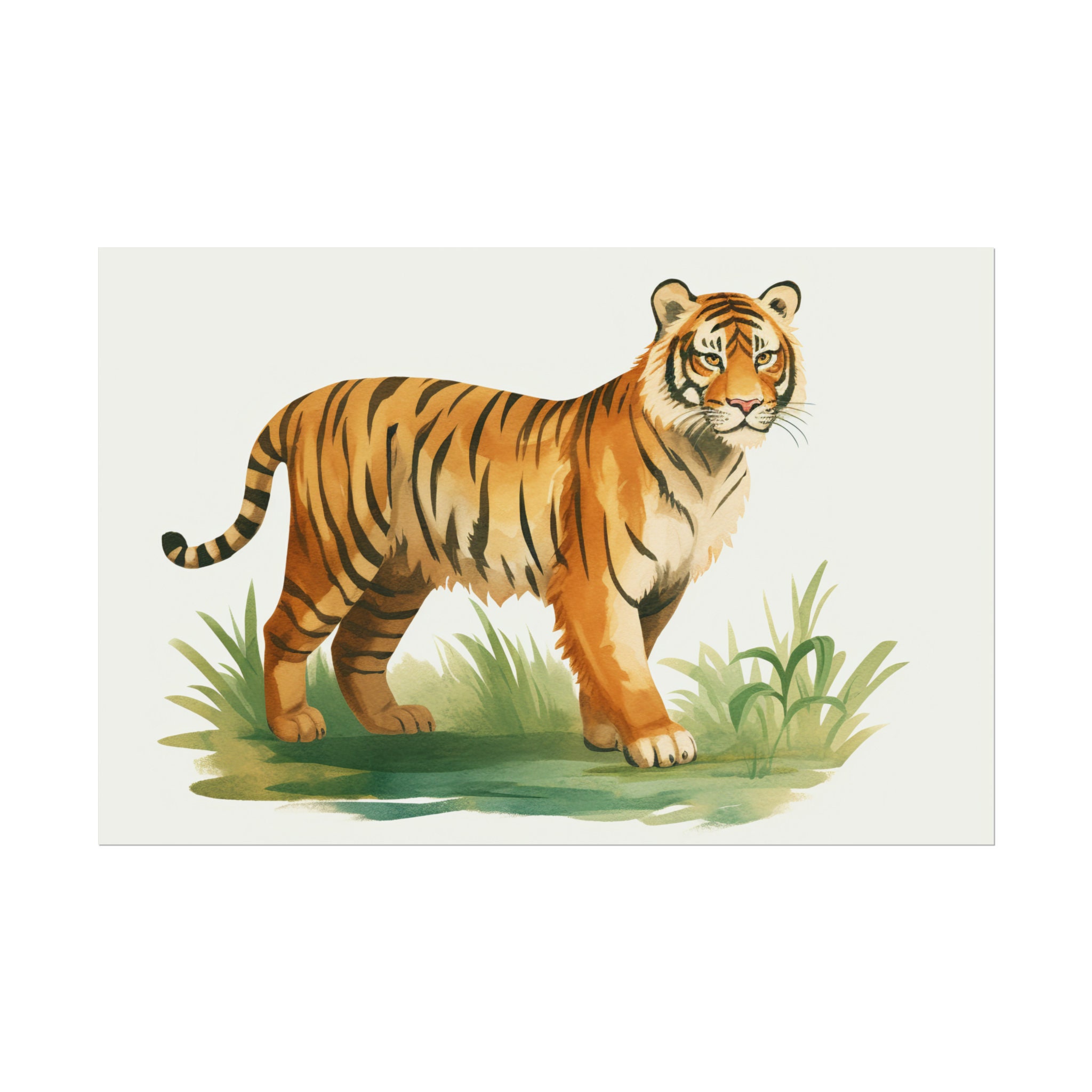 Tiger Poster, Jungle Animal Poster, Watercolor Animal Wall Art, Nursery ...