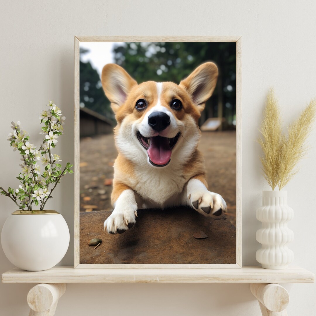 Corgi Poster, Welsh Corgi Pembroke, Corgi Wall Picture, Corgi ...