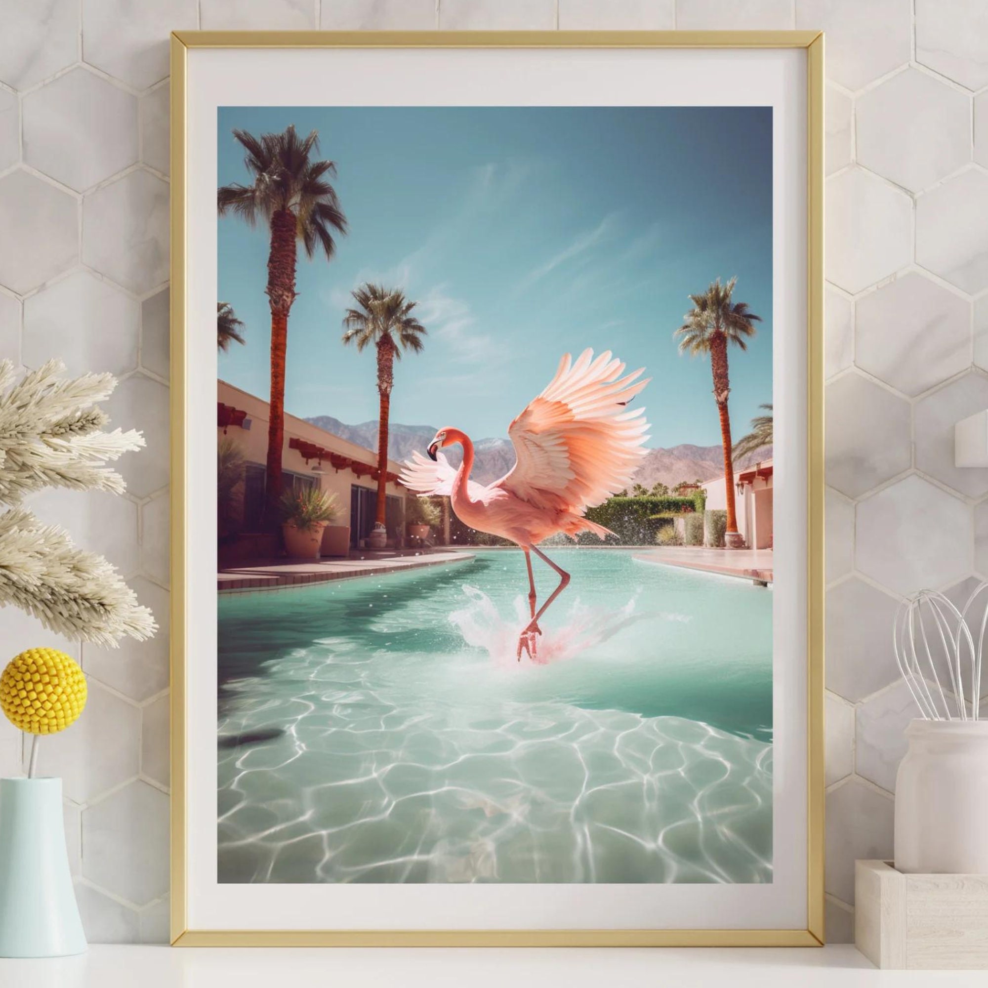 Flamingo Poster, Pink Flamingo Poster, Vintage Poster, Flamingo Print ...
