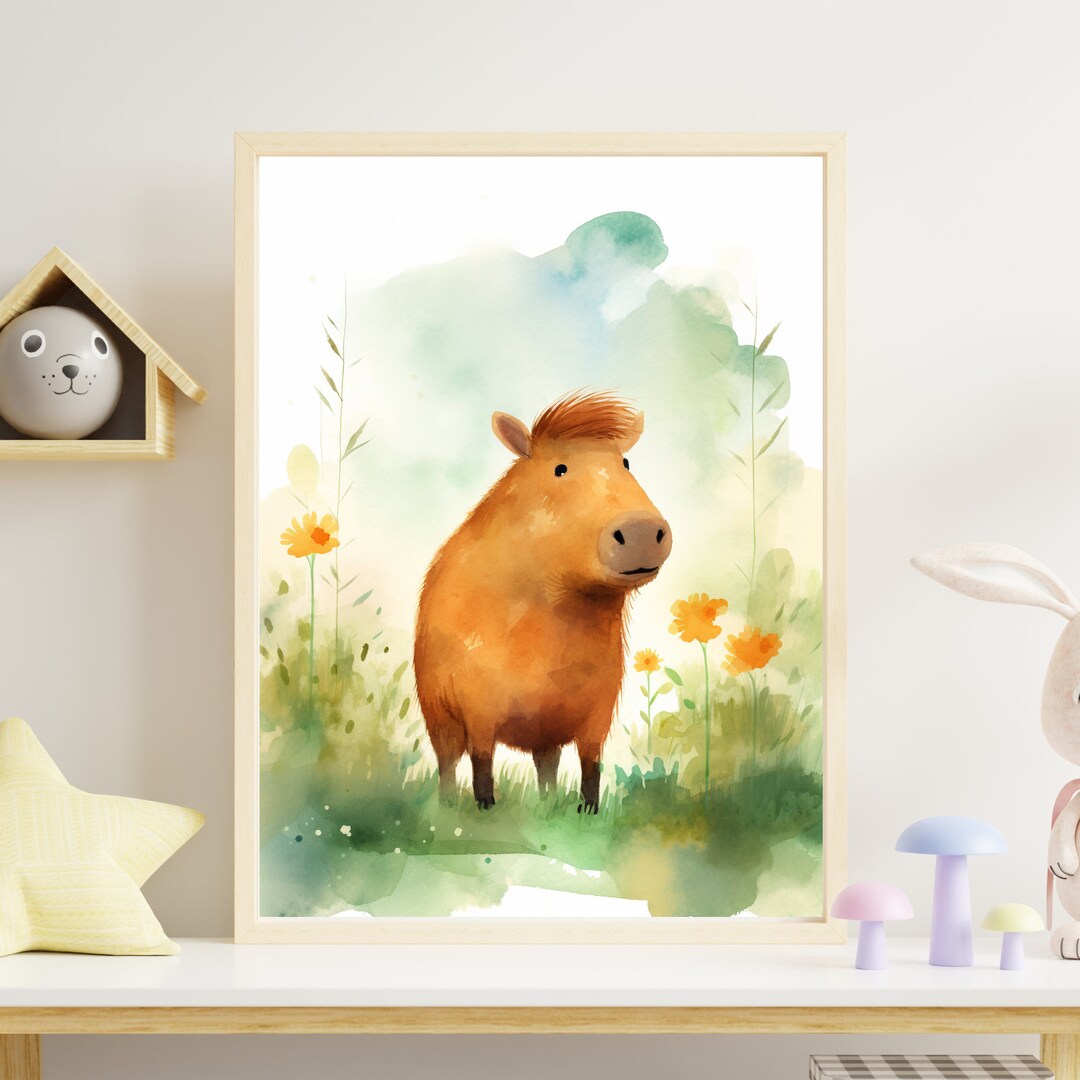 Capybara, Capybara Poster, Animal Nursery Decor, Animal Poster ...