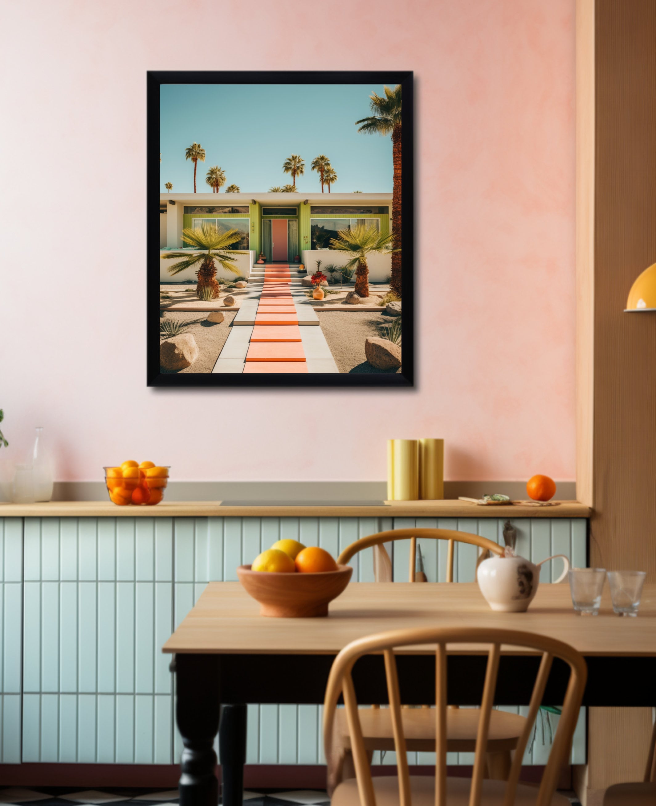 Palm Springs Poster, Mid-century Modern Art, Retro Desert Landscape ...