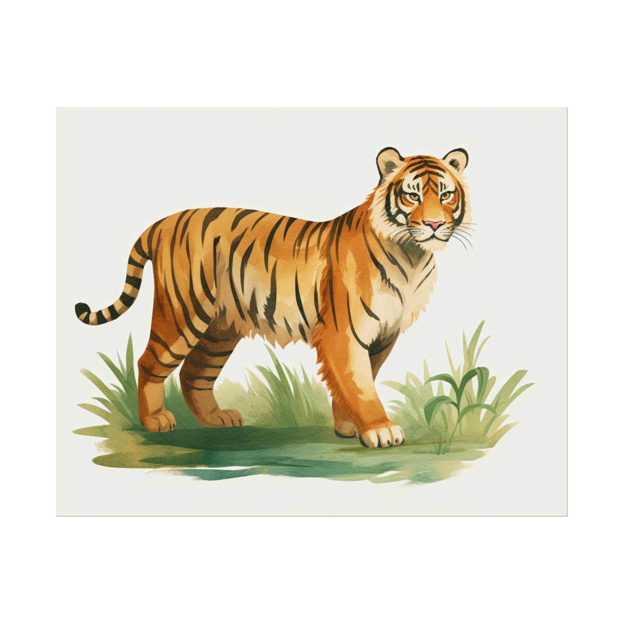 Tiger Poster, Jungle Animal Poster, Watercolor Animal Wall Art, Nursery ...