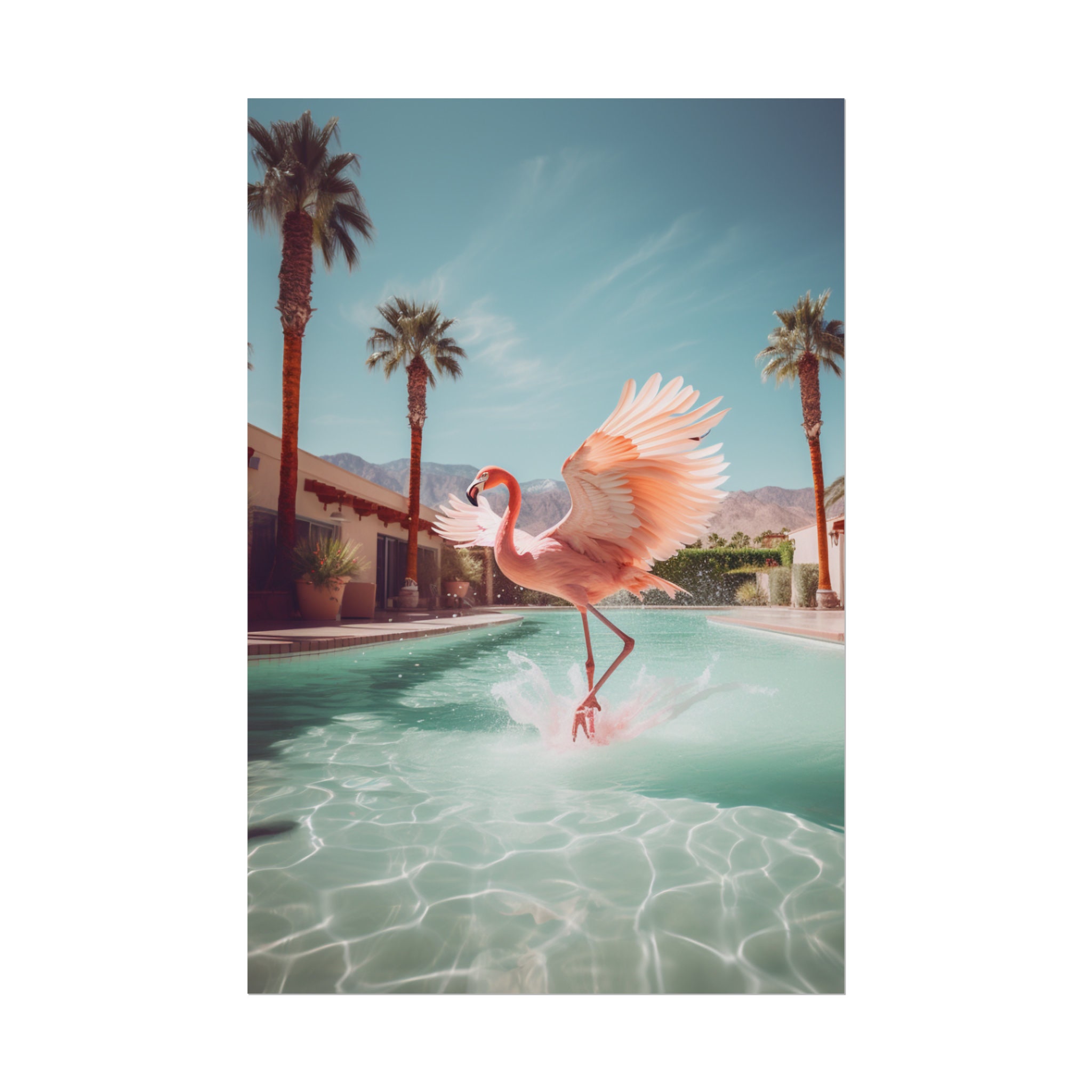 Flamingo Poster, Pink Flamingo Poster, Vintage Poster, Flamingo Print ...