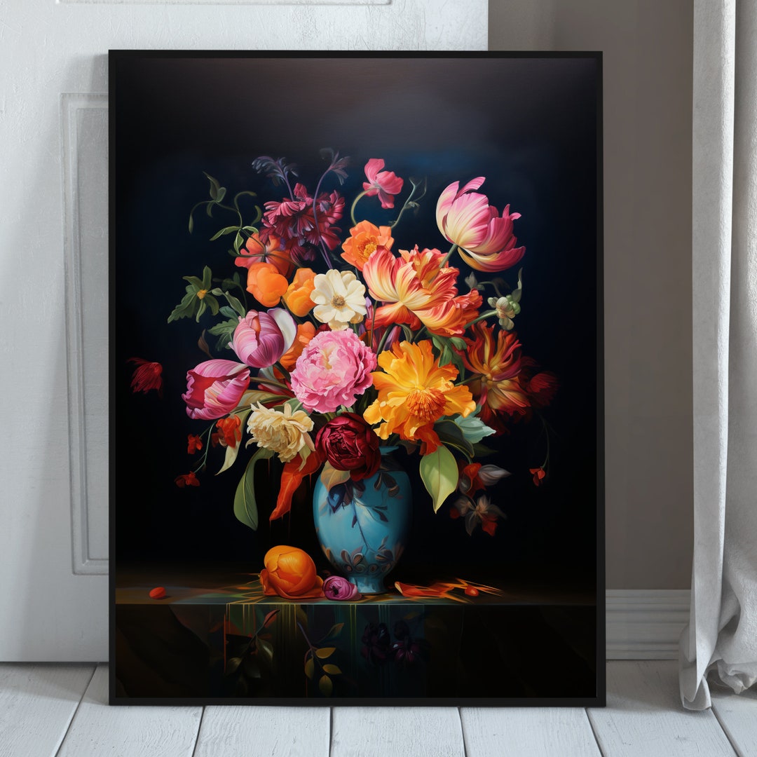 Flower Poster, Flower Still Life Poster, Colorful Flower Arrangement ...