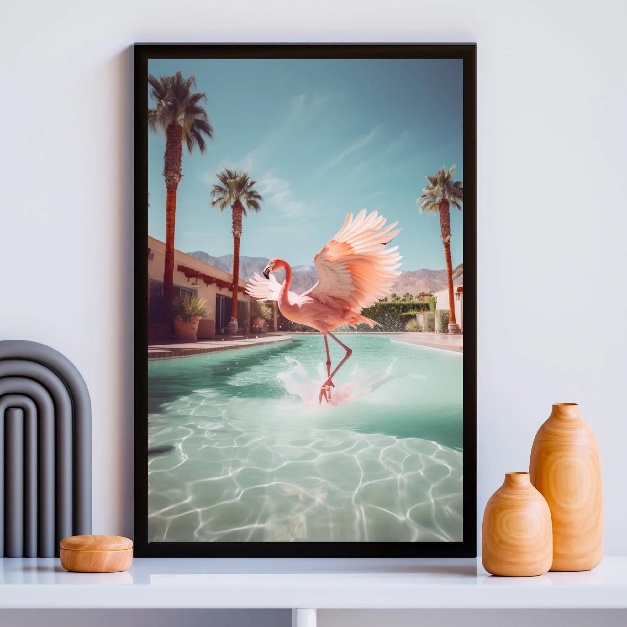 Flamingo Poster, Pink Flamingo Poster, Vintage Poster, Flamingo Print ...