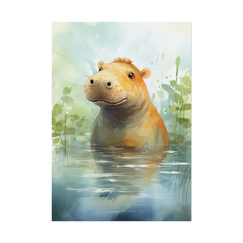 Manatee Poster, Nursery Decor, Watercolor Animals, Baby Shower Gift ...