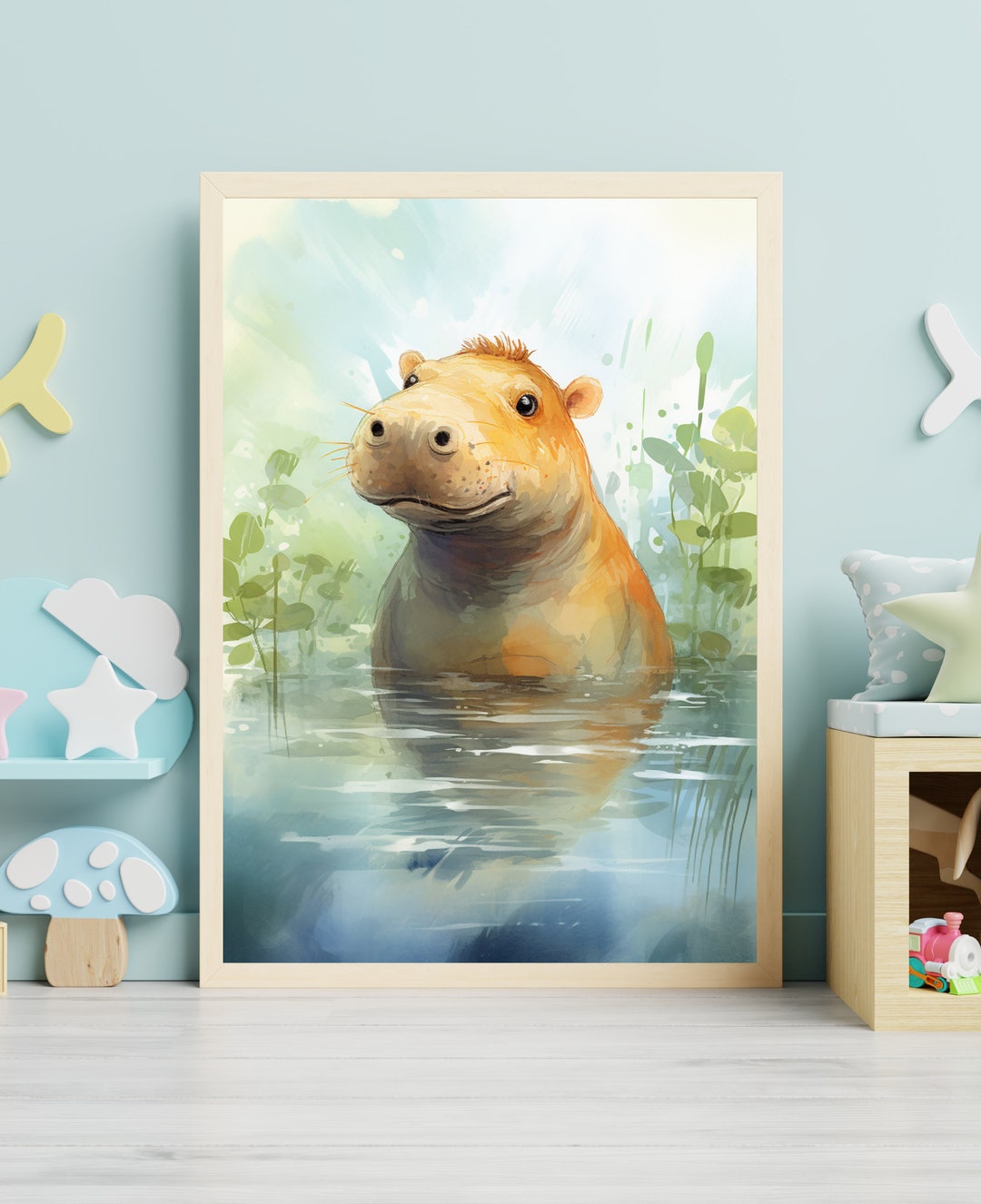 Manatee Poster, Nursery Decor, Watercolor Animals, Baby Shower Gift ...