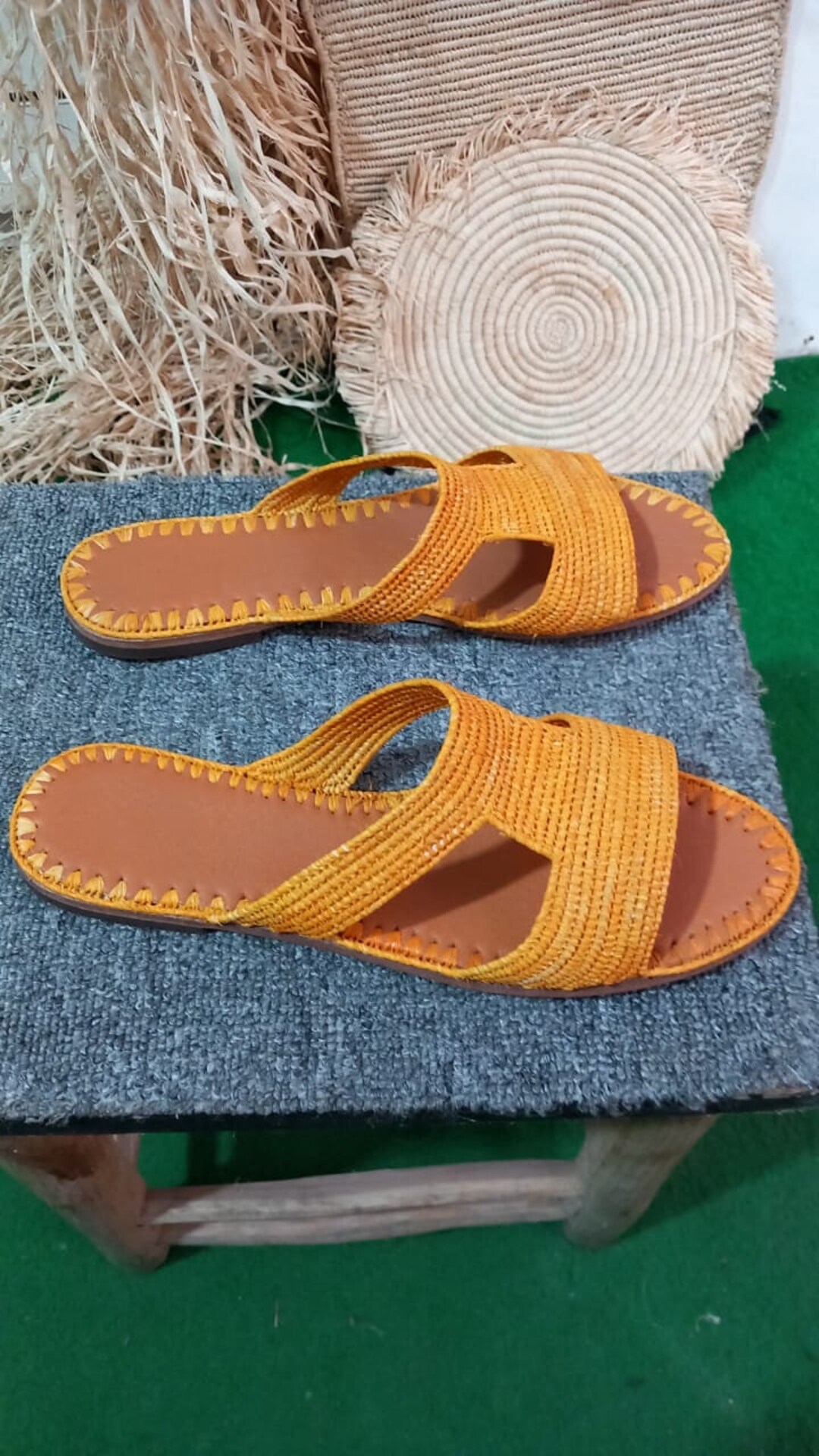 Sandales En Raphia Pour Femmes Chaussures En Raphia Faites à - Etsy