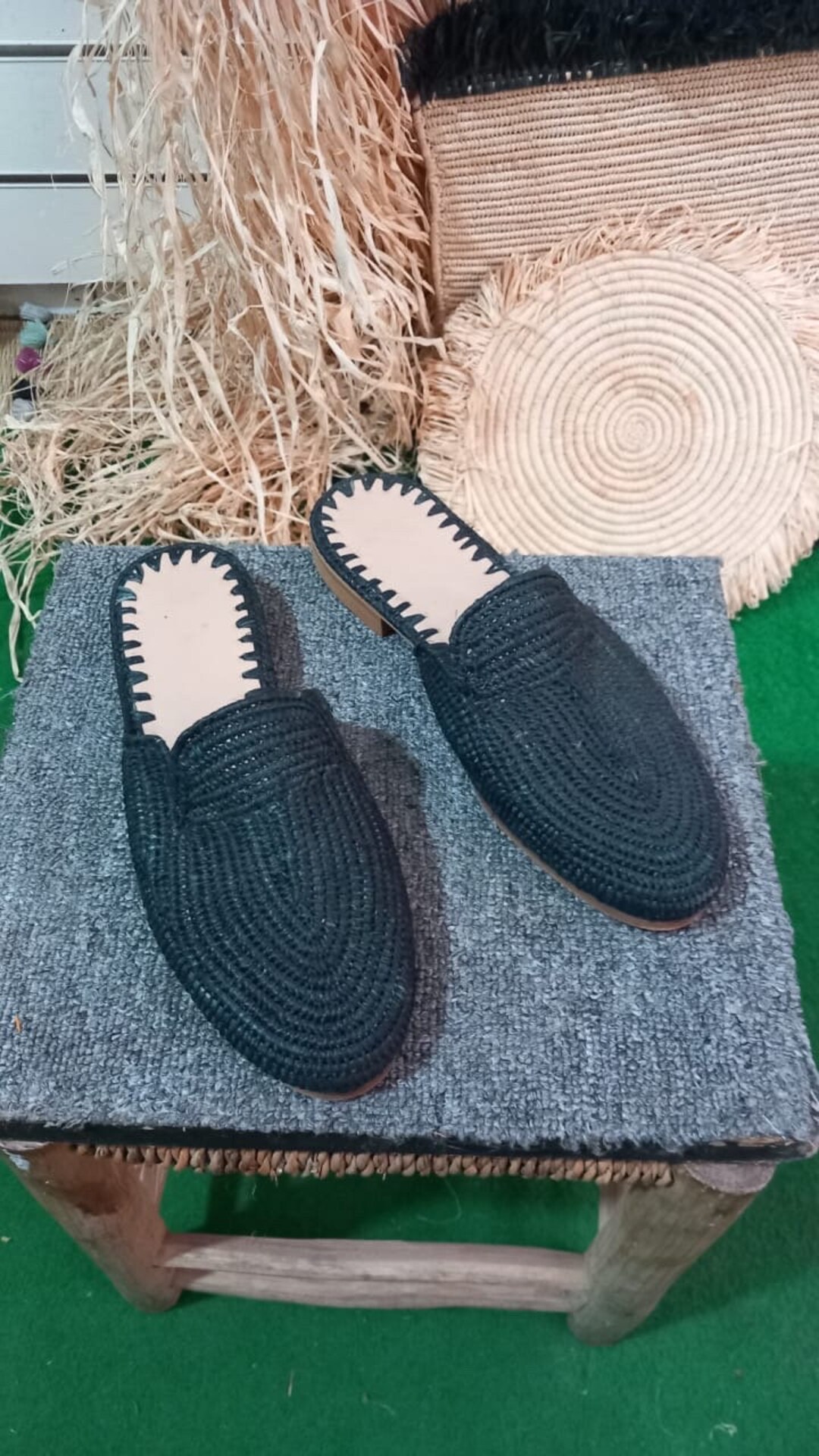 Sandales En Raphia Pour Femmes Chaussures En Raphia Faites à - Etsy