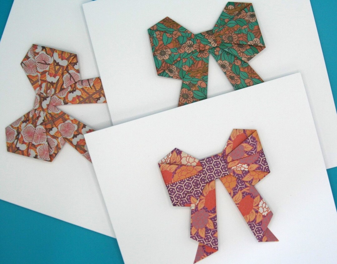Handmade Origami Bow Card - Etsy