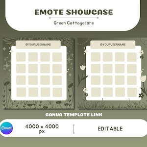 Emote Sub Badge Display Cottagecore Green Mushroom Garden Cute Artists ...