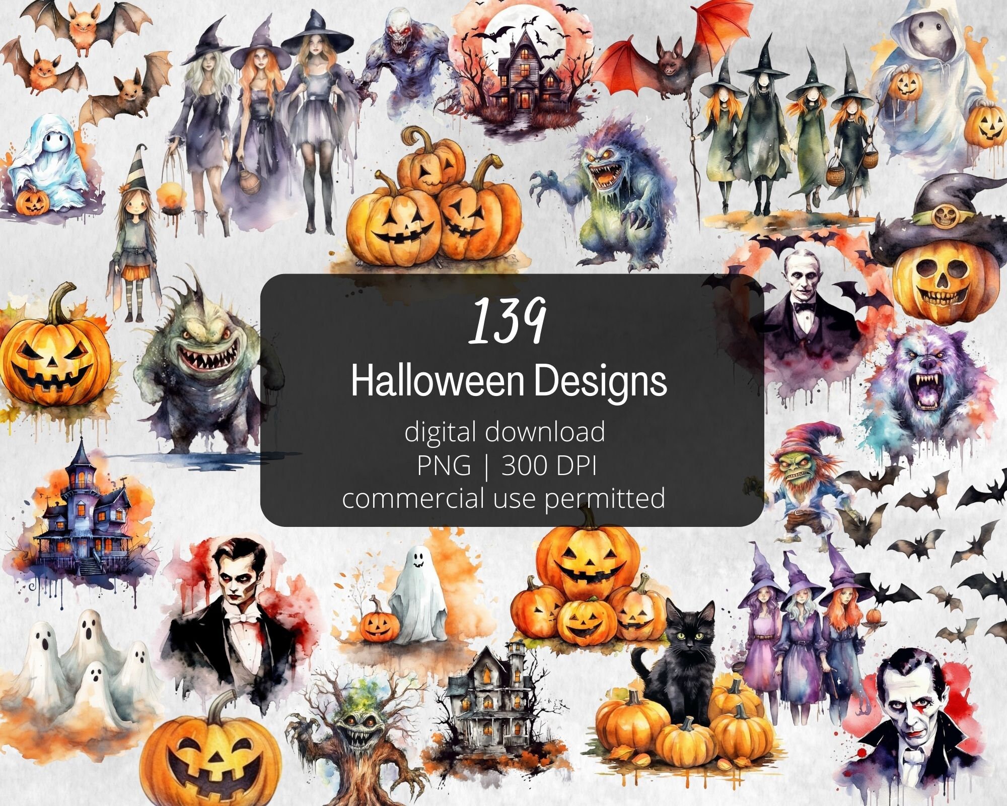 Halloween Clipart Mega Bundle Fall Halloween Clipart Monsters Pumpkins ...