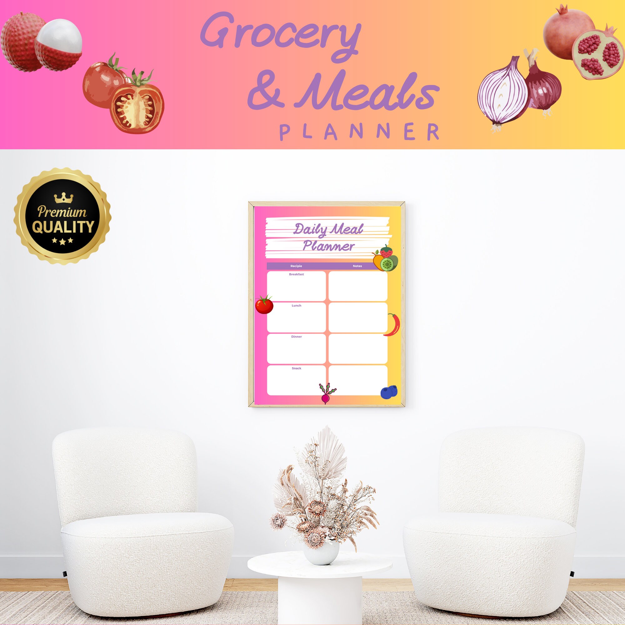 Grocery & Meals Planner Planner Printable Planner PDF - Etsy
