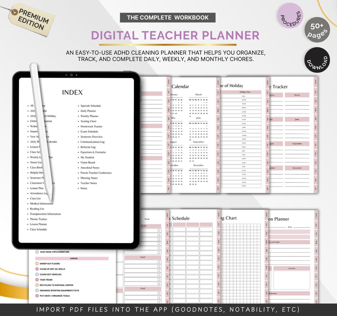 Digital Teacher Planner, Lesson Plan Organizer, Classroom Management ...