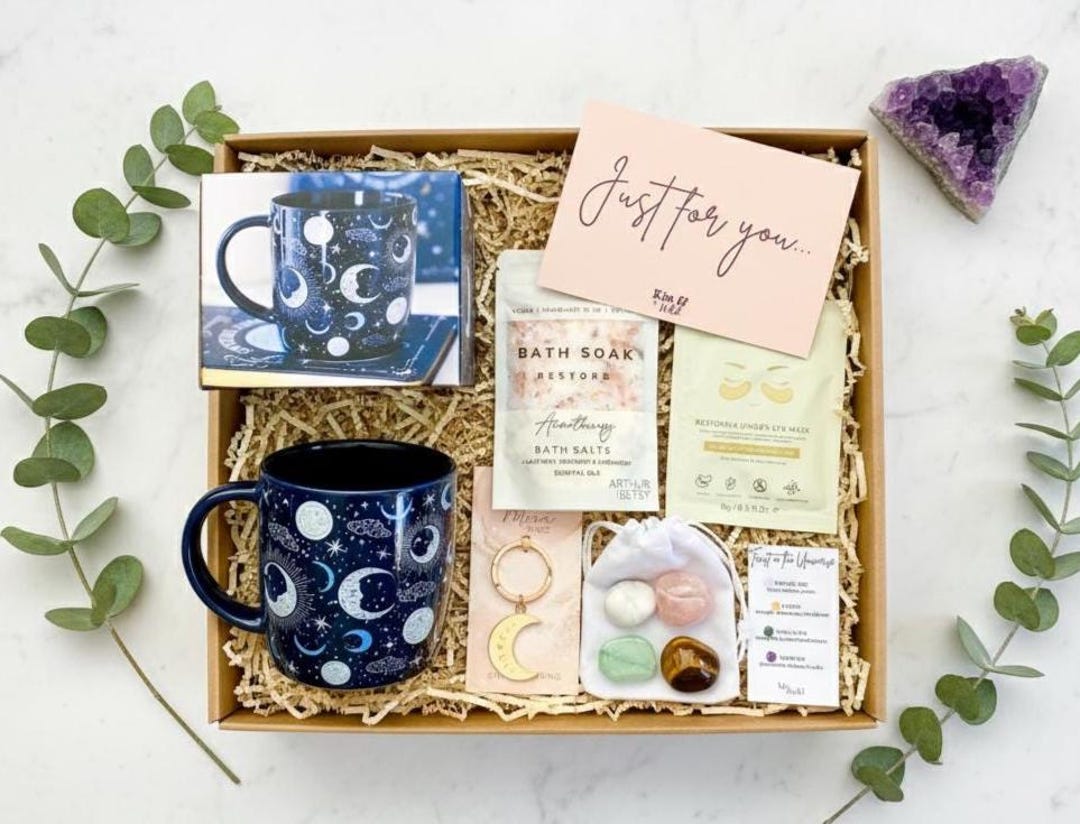 Celestial Gift Set With Moon Mug Spiritual Gift Set Crystal Gift ...
