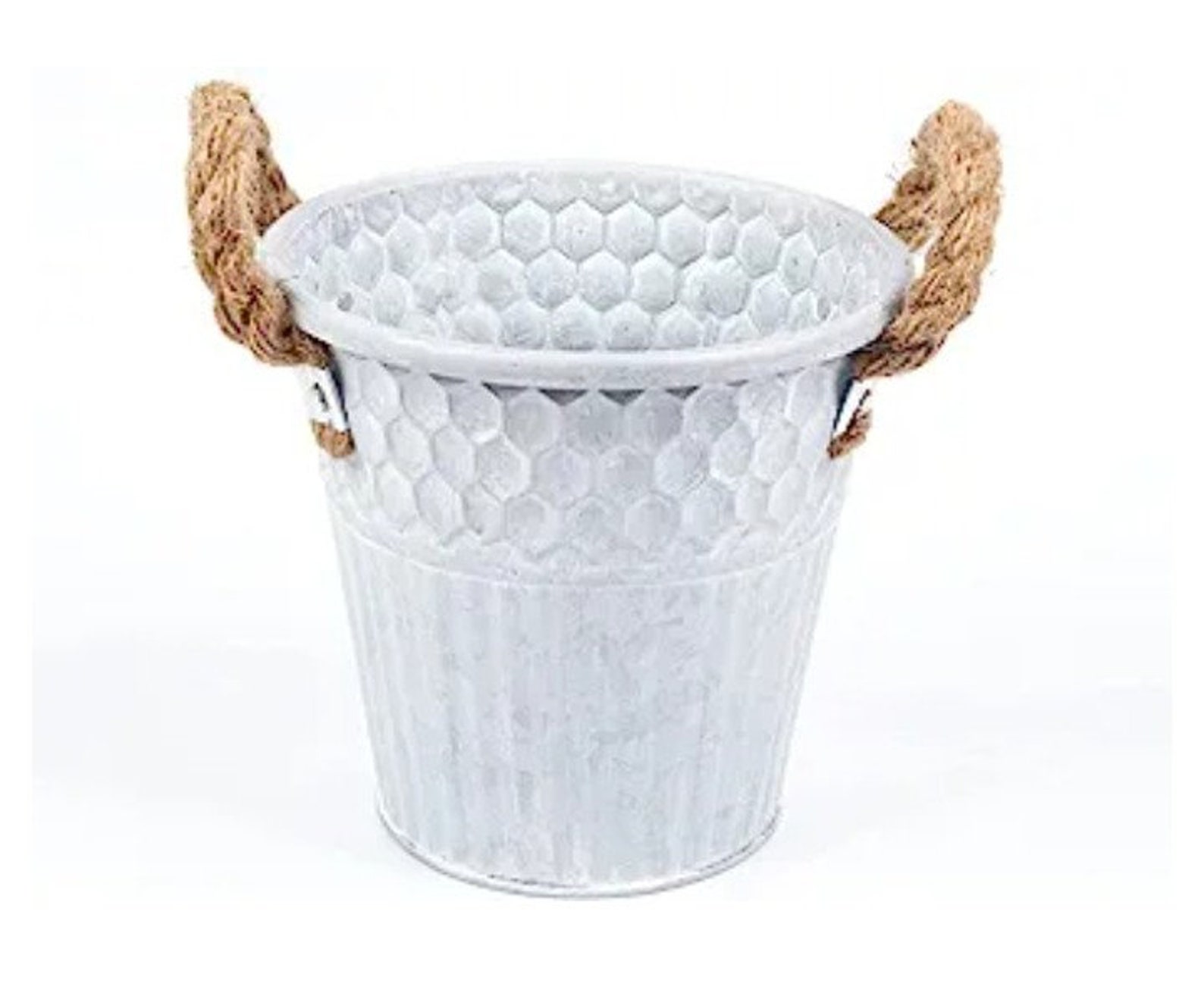 Plant Pot- Galvanized Metal 175mm - Etsy