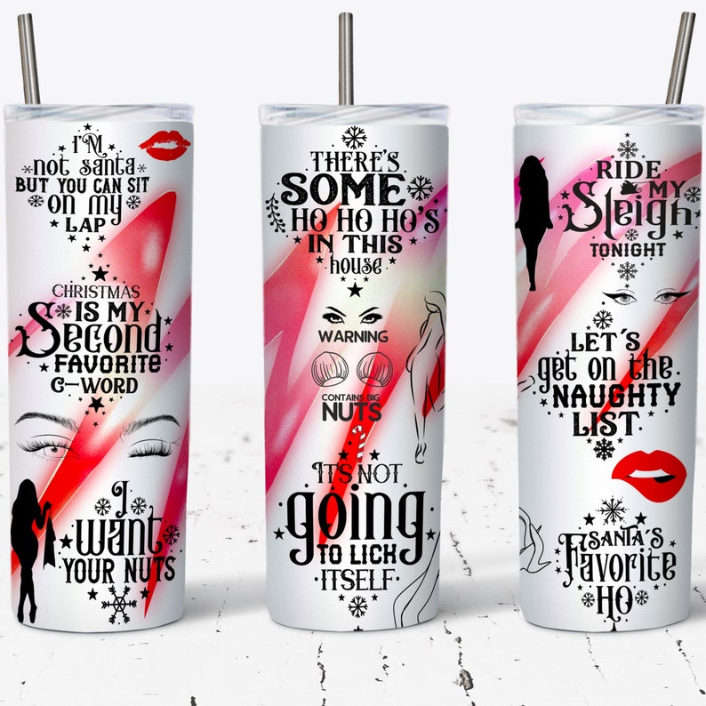 Funny Christmas Adult Tumbler Wrap 20 Oz Skinny Tumbler Sublimation ...