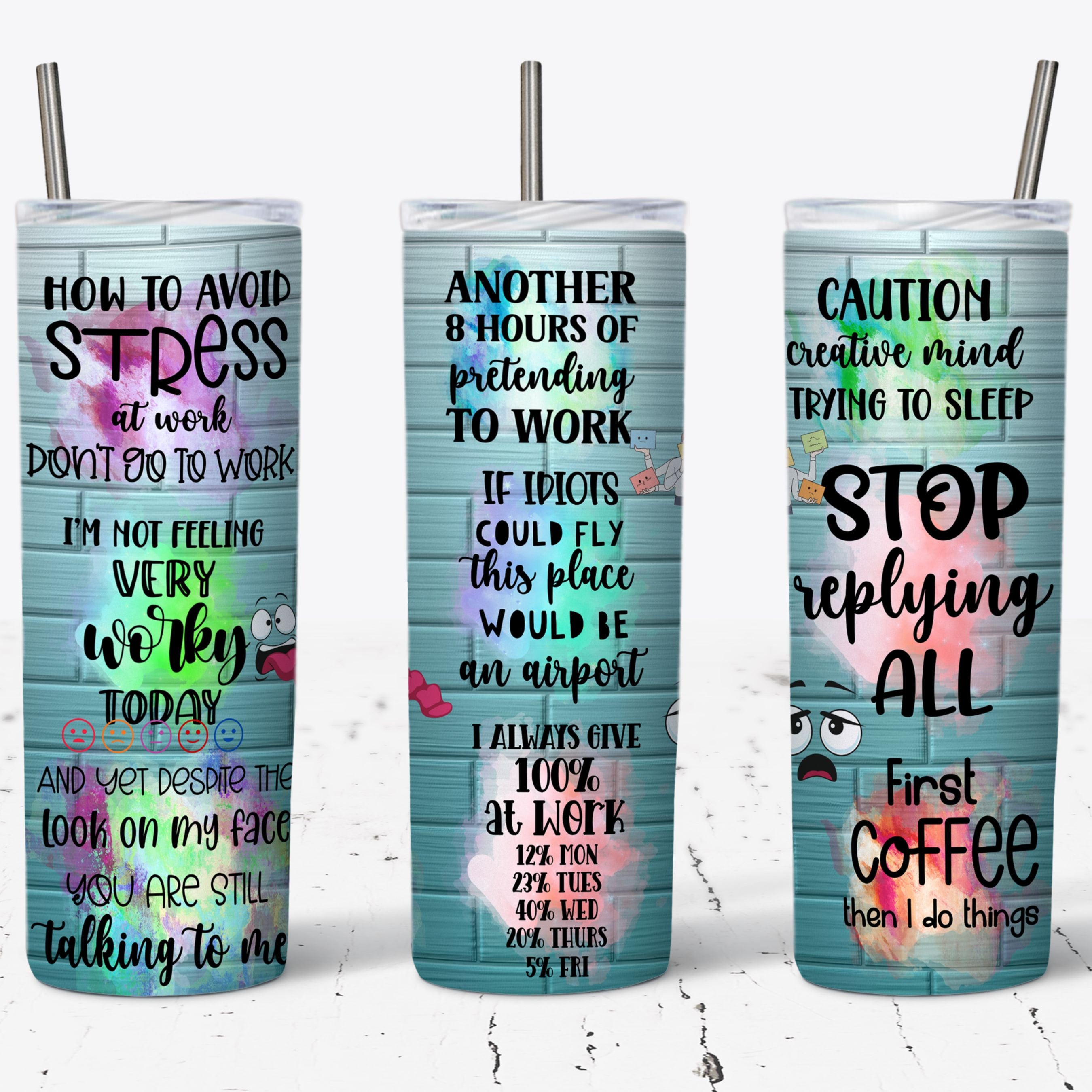 Funny Sarcastic Tumbler Wrap Bundle: 20oz Skinny Tumbler (PNG Files) - Etsy