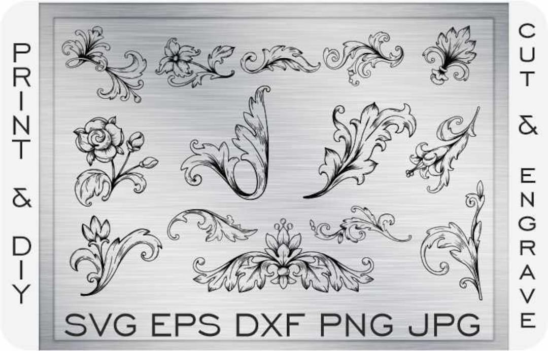 14 Baroque Style Set SVG Baroque Svg Cricut Clipart Silhouette Vector ...