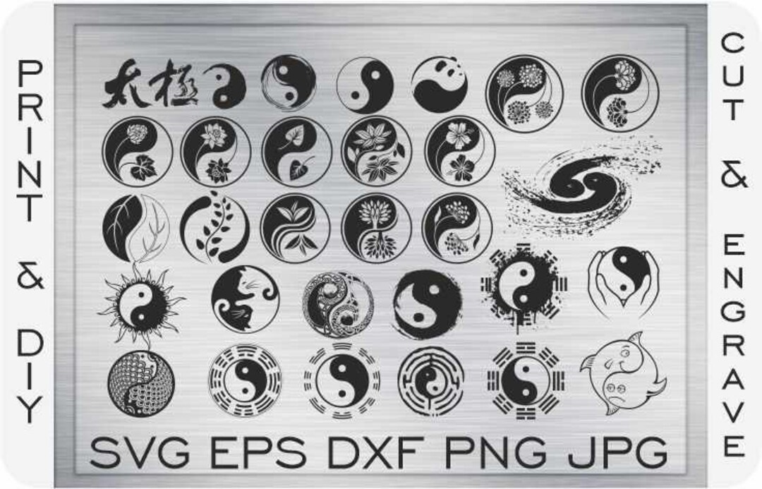 Yin Yang SVG Bundle: Tai Chi Vector Design Perfect for Silhouette ...