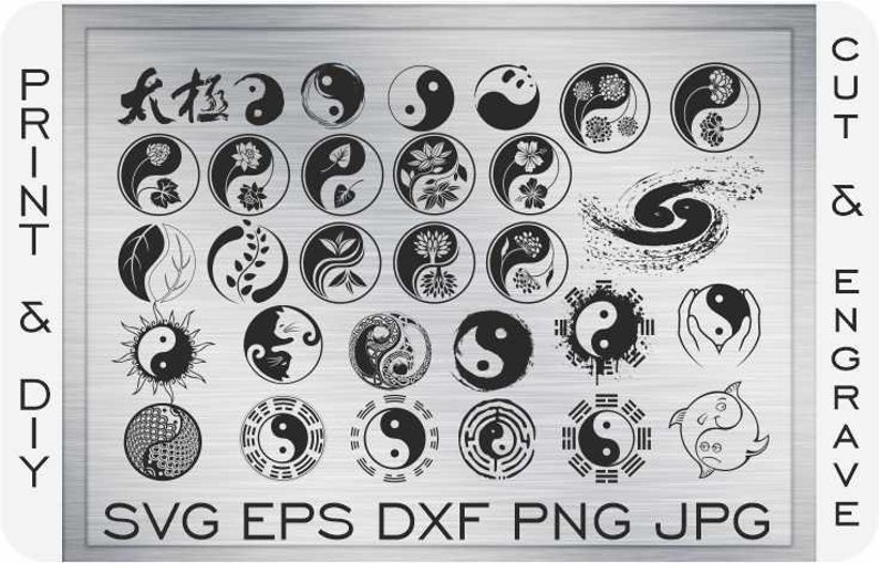 Yin Yang SVG Bundle: Tai Chi Vector Design Perfect for - Etsy