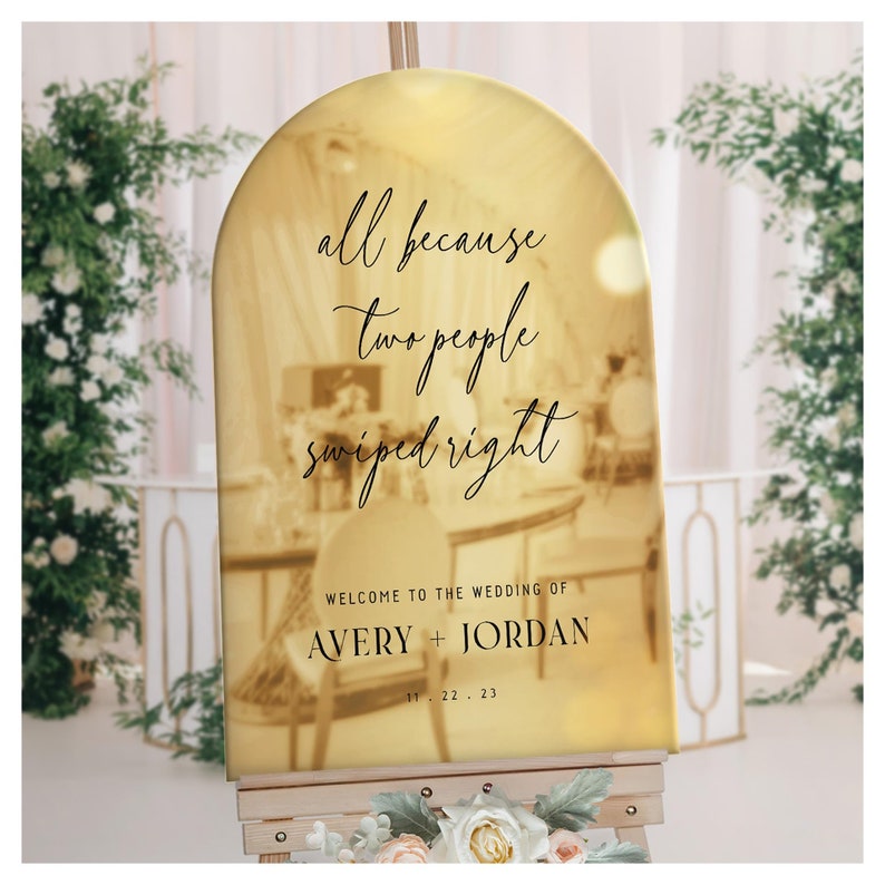 Arched Wedding Sign Gold Mirror Welcome Sign Wedding - Etsy Ireland