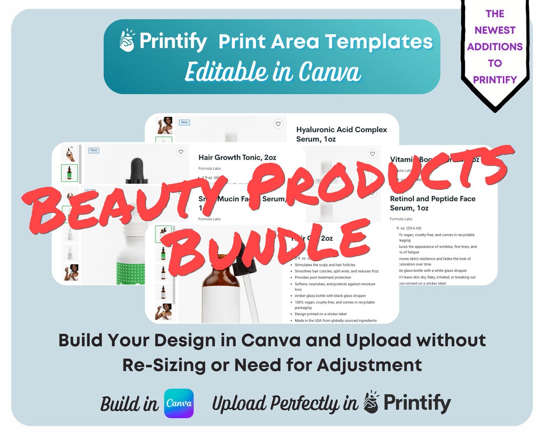 Editable in Canva - Design Templates for Beauty Products | Print on ...