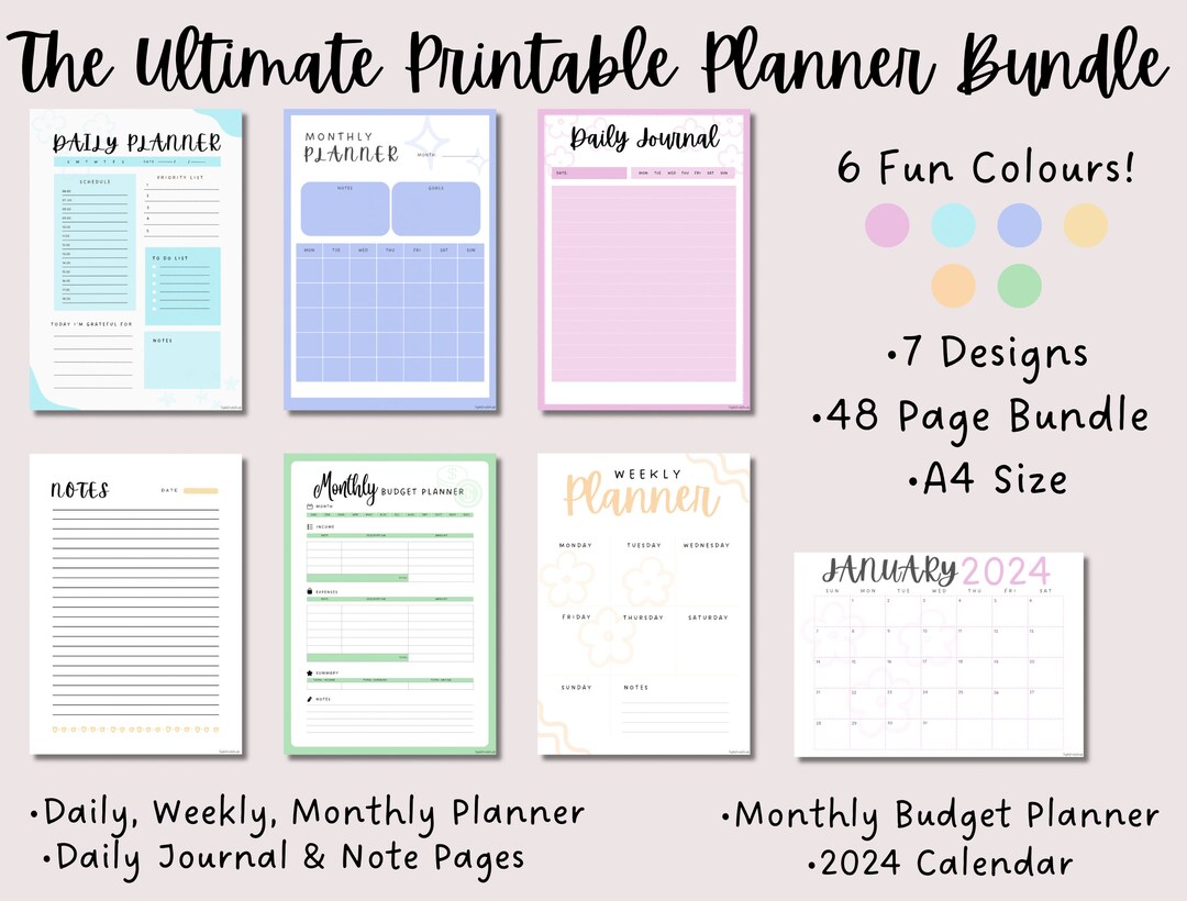 Ultimate Printable Planner Bundle Daily Weekly Monthly - Etsy