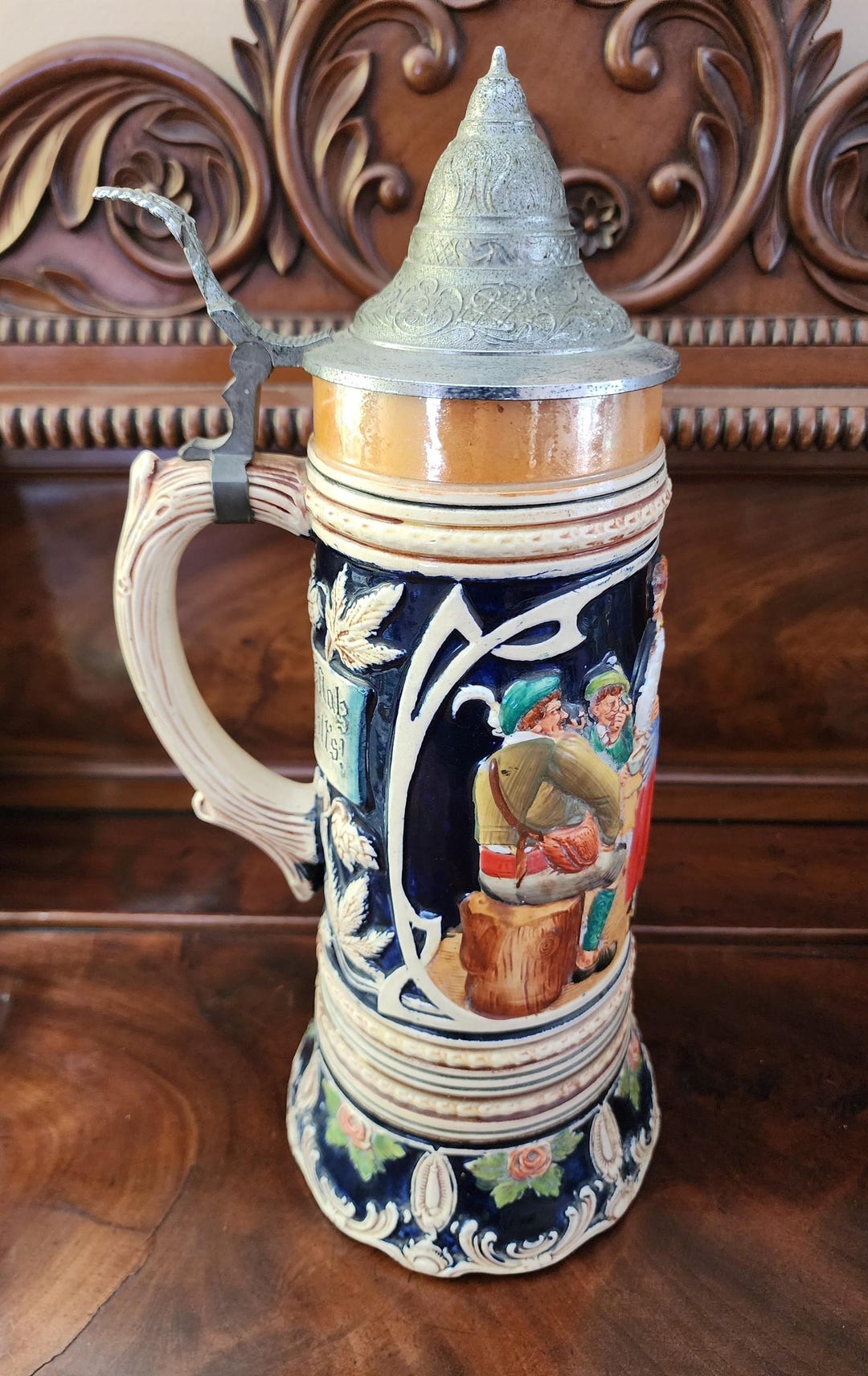Vintage Pewter Topped Beer Stein Music Box - Etsy