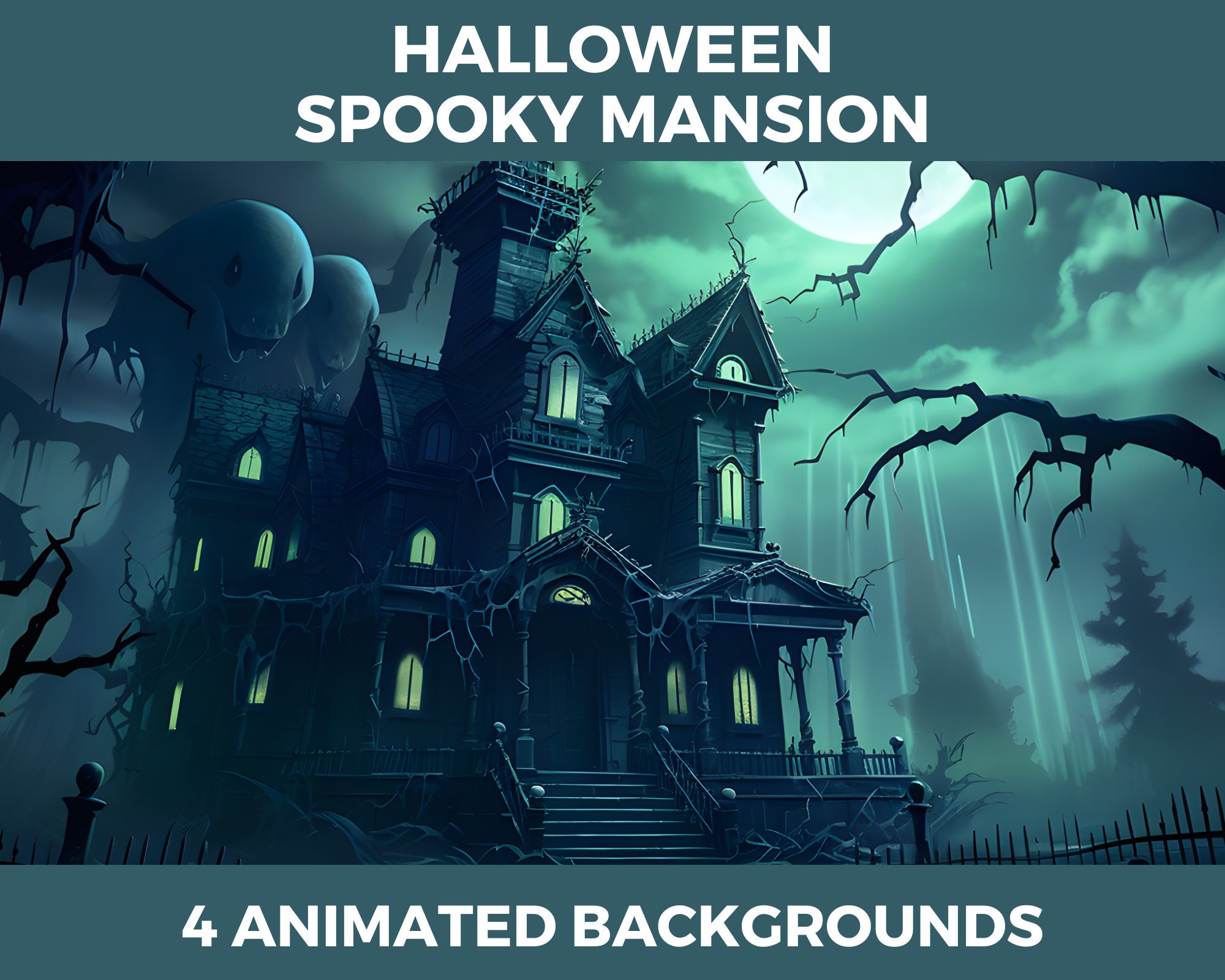 Vtuber Animated Background Halloween Spooky Mansion Ambience - Etsy