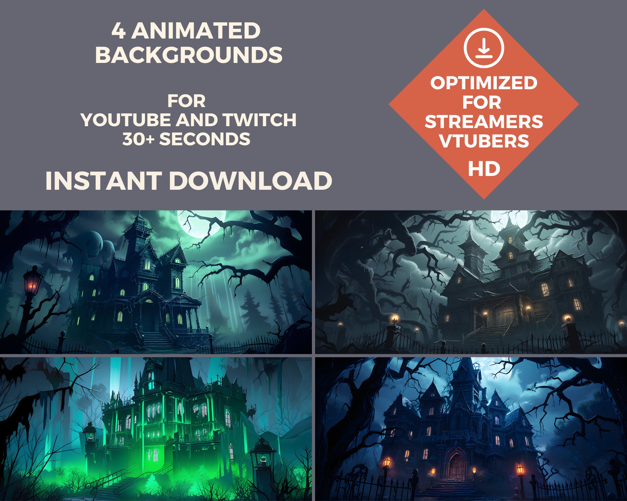 Vtuber Animated Background Halloween Spooky Mansion Ambience - Etsy