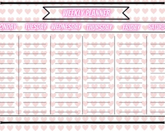 Weekly Planner Printable to Do List, Minimal Weekly Schedule, Weekly ...