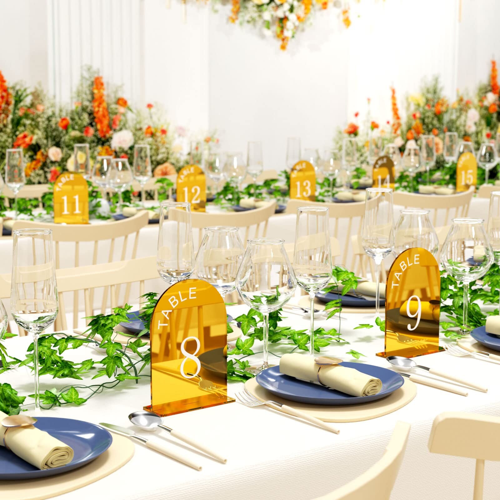 Wedding Table Numbers Arched Shape Gold Table Numbers - Etsy