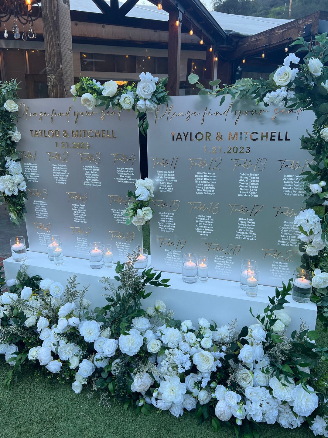 Frosted Acrylic Seating Chart, Wedding Seating Chart, Wedding Seating ...