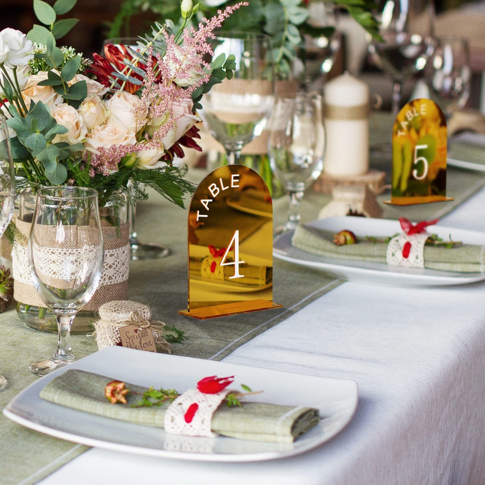 Wedding Table Numbers Arched Shape Gold Table Numbers - Etsy