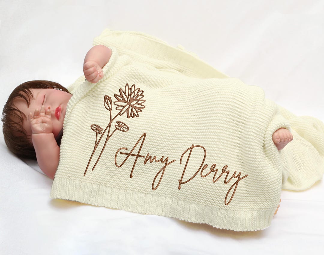 Custom Baby Name Blanket, Personalized Name Blanket, Embroidered Name ...