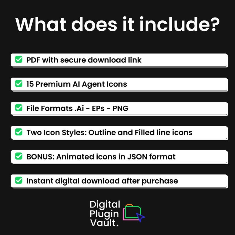 AI Agent Icon Pack – 15 Animated JSON & Vector Icons (AI, Eps, Png) - Etsy